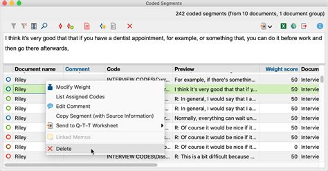 remove code assignments maxqda