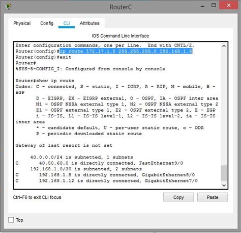 solved static routing won t save cisco community