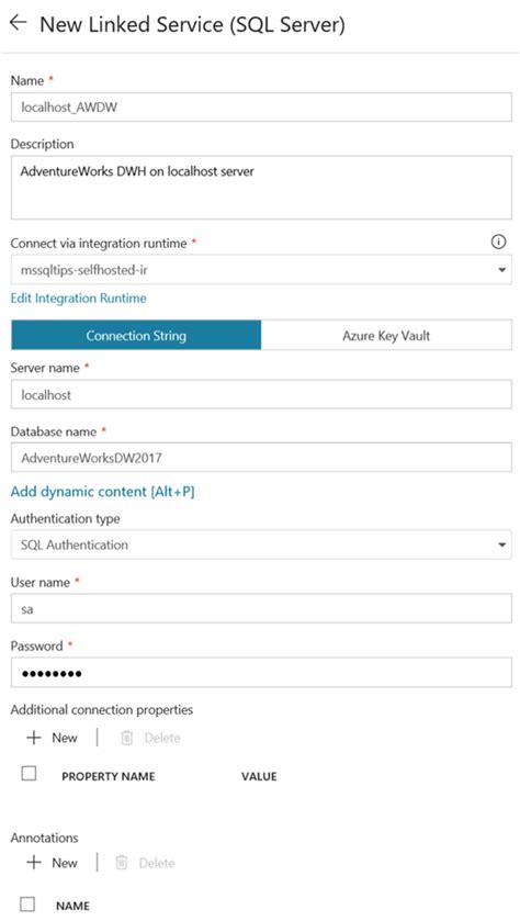 connect to on premises data in azure data factory with the