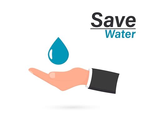 Premium Vector Hand Holding Water Drop Protecting Water Concept