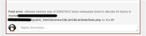 fatal error allowed memory size of 536870912 bytes