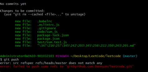 how to solve git error src refspec refs heads master does