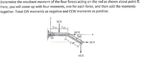 Solved Determine The Resultant Moment Of The Four Forces