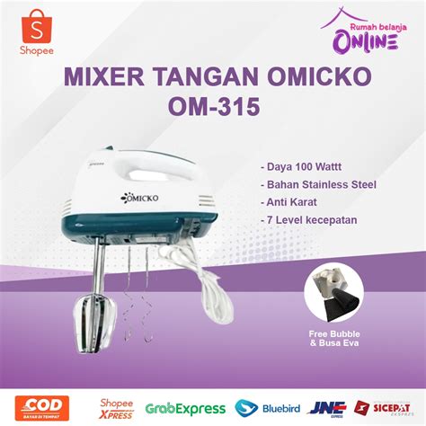 Jual Hand Mixer Alat Pengaduk Adonan Omicko Om 315 Mixer Tangan