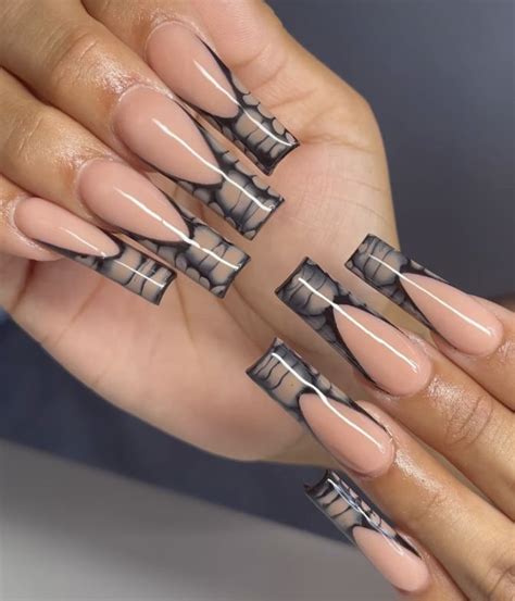 𝒆𝒍𝒊𝒂𝒏𝒐𝒙 Brown Acrylic Nails Long Acrylic Nails Long Square Acrylic