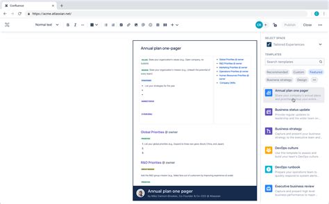 atlassian s confluence gets a new template gallery techcrunch