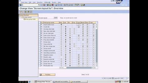 sap asset accounting configuration define screen layout for asset dep