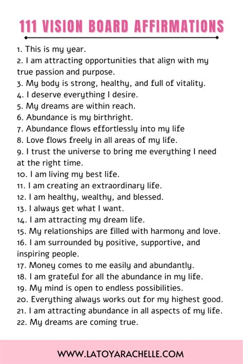 111 Powerful Vision Board Affirmations To Supercharge Your