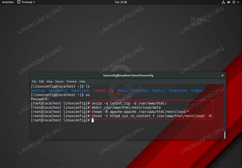 how to install nextcloud on rhel 8 centos 8 server linux tutorials