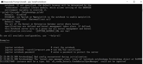 jupyter notebook运行遇到的问题 bad config encountered during initialization