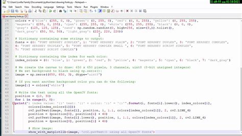 【python opencv】text drawing fonts youtube