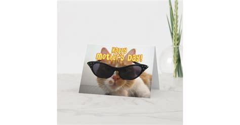 Happy Mothers Day Stepmom Cool Cat Card Zazzle
