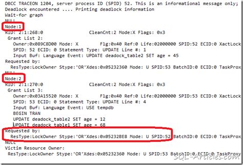 day 11 trace flag 1204 capture deadlock information focused on nodes