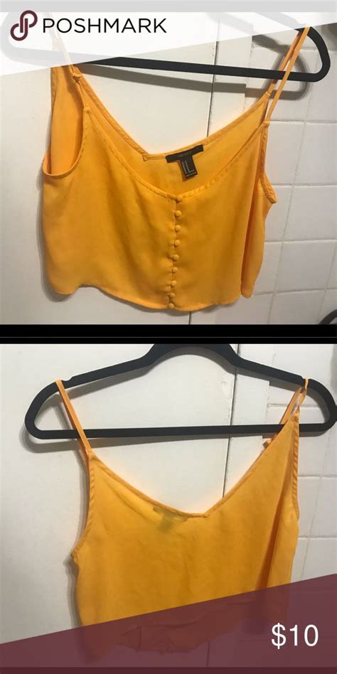 Forever 21 Yellow Cropped Tank Top Never Worn Forever 21 Tops Tank