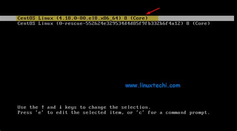 how to boot centos 8 rhel 8 server in single user mode