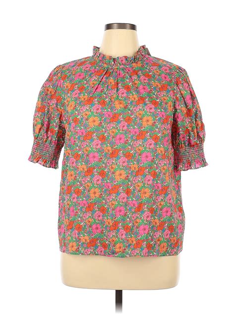 Liberty Art Fabrics For J Crew 100 Cotton Floral Pink Short Sleeve