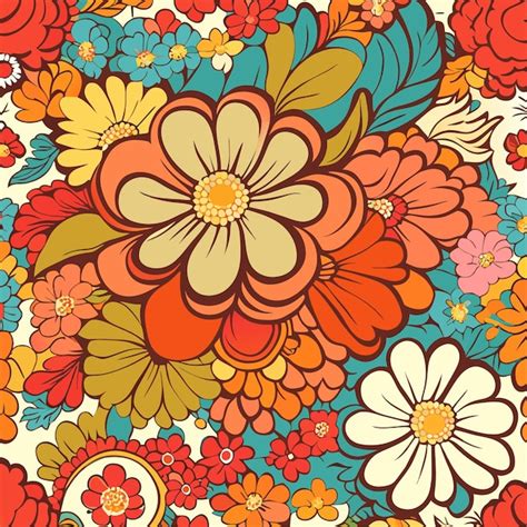 Patrón De Flores Dibujado A Mano Vector Premium