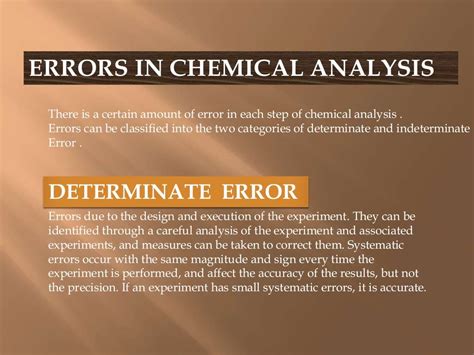 errors in chemical analysis