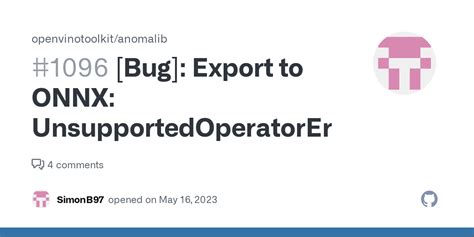 [bug] export to onnx unsupportedoperatorerror · issue 1096