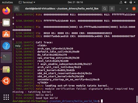 how to create a linux kernel module and run it on a local and target