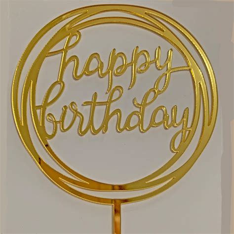Acrylic Happy Birthday Cupcake Topper Several Styles