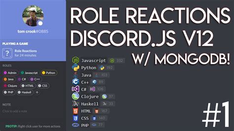 discord js v12 ep 19 role reaction bot tutorial w mongodb part