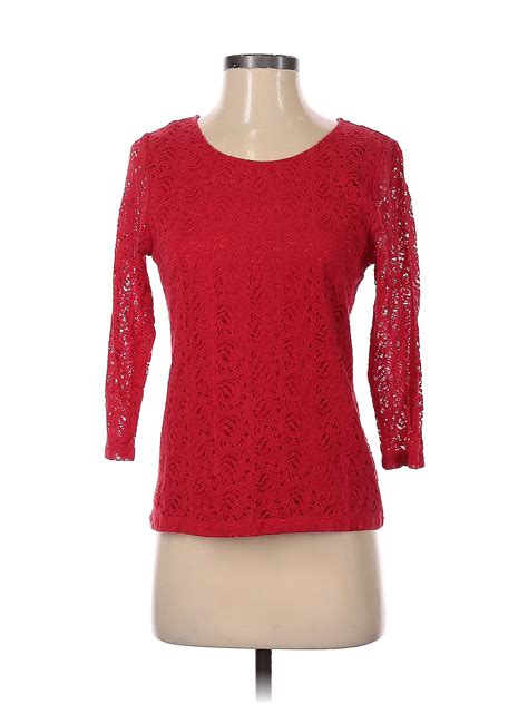 Cathy Daniels Solid Red 3 4 Sleeve Blouse Size S 72 Off Thredup