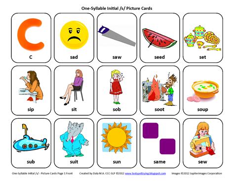 Articulation Cards Mrs Doughtys Speech Class