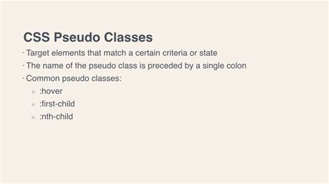 pseudo classes in css