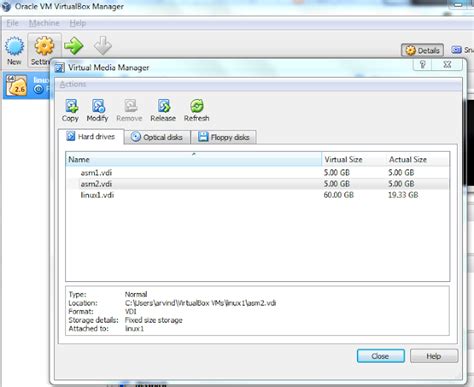 learn oracle rac create shared disks vdi on virtualbox for asm