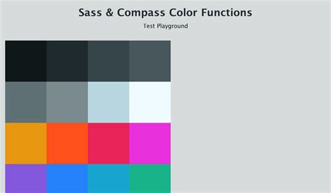 sass and compass color functions test playground css preprocessor