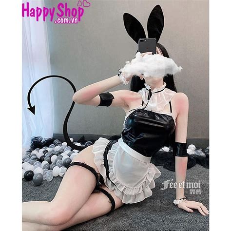 Cosplay Thỏ Bunny Hầu Gái Sexy đồ Ngủ Da Hóa Trang Gợi Cảm Tk3062 Tiki