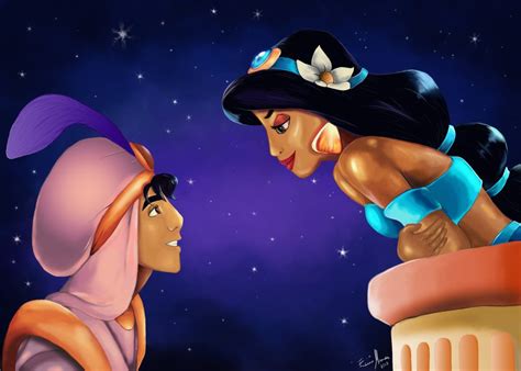 Jasmine And Aladdin In Love Kunst