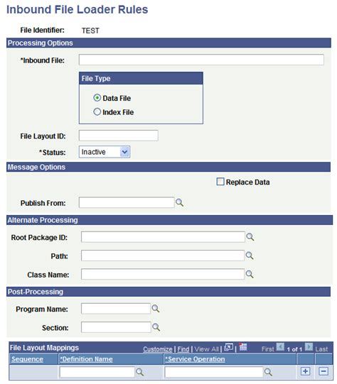 setting up inbound file loader processing rules