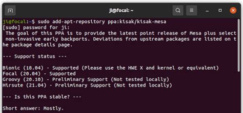 how to install the latest mesa graphics driver in ubuntu 20 04 21 04