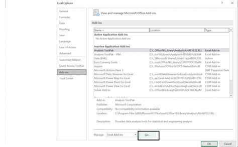 funcres xlam and analysis toolpak in excel vba vba and