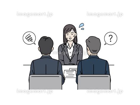 面接で緊張する若い女性のイラスト 圧迫面接 就職活動 [205412646] イメージマート