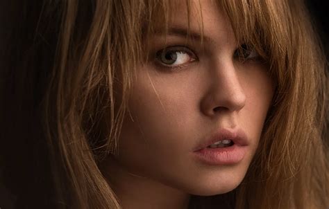 Wallpaper Look Girl Face Model Hair Lips Beautiful Cute Rus