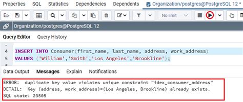 postgresql unique index javatpoint
