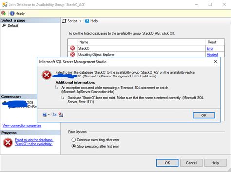 sql server automatic seeding fails in always on replication stack