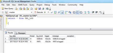 log4net for logging into sql and mongodb