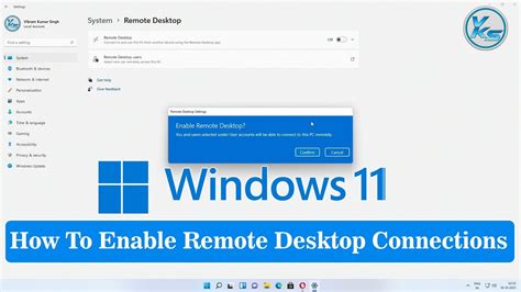 how to enable remote desktop connection in windows 11 youtube