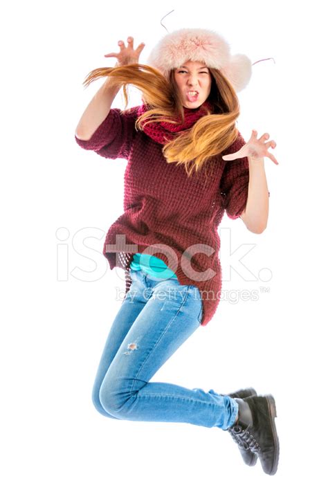 점프 하는 러시아 아가씨 스톡 사진 Freeimages