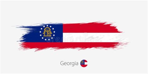 Flag Of Georgia Us State Grunge Abstract Brush Stroke On Gray