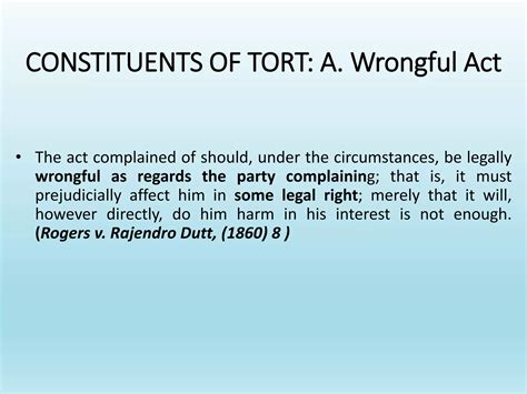 An Introduction To Law Of Torts Meaning Nature And Essential Elements