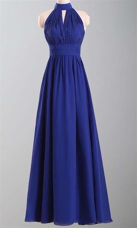 Long Prom Dress Off Shoulder Prom Dress Halter Prom Dress Blue Prom