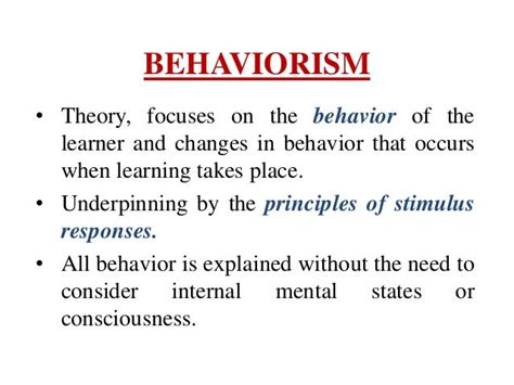 Behaviorism Constructivism Cognitivism