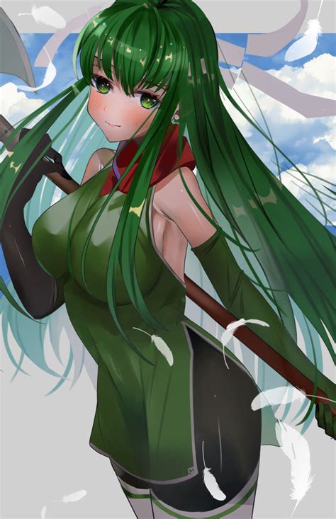 Safebooru 1girl Absurdres Bangs Bare Shoulders Blue Sky Blush Breasts