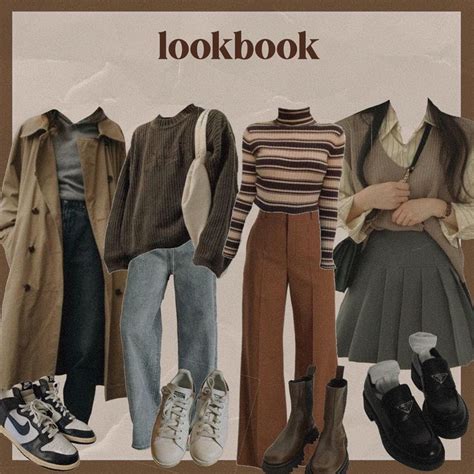 Fall Lookbook Cozy Aesthetic Moodboard Retro Outfits Cool Outfits