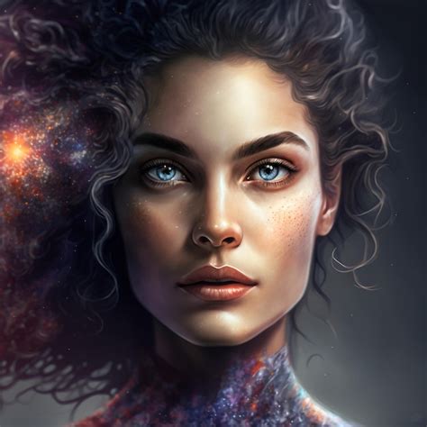 Premium Ai Image Generative Ai Surreal Abstract Portrait Young